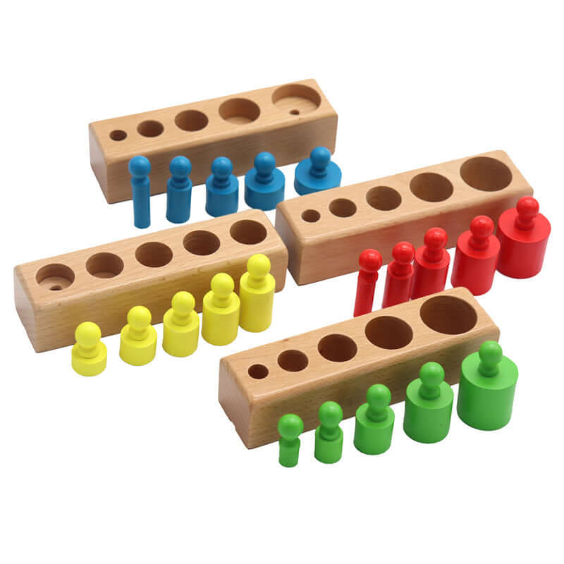 Montessori Cylinder Socket Blocks (Visual Discrimination Set) | BleuRibbon