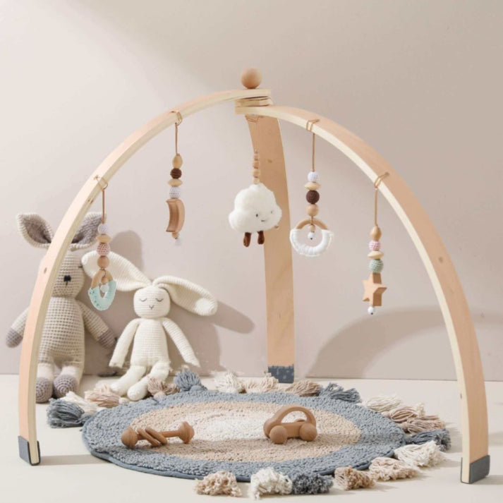 Wooden Baby Activity Gym | Natural Basswood – BleuRibbon